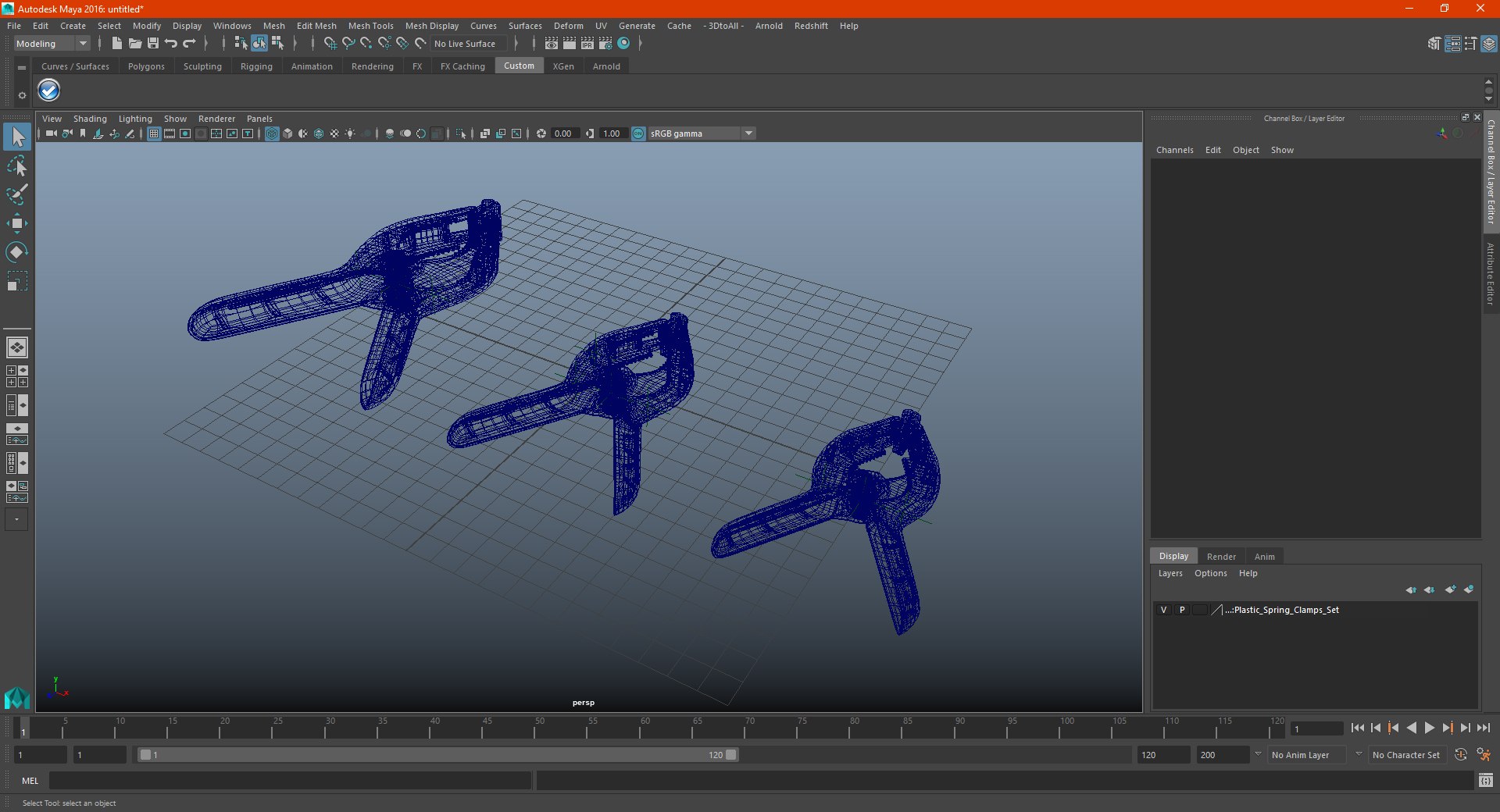 Plastic Spring Clamps Set 3D Model - TurboSquid 1576880