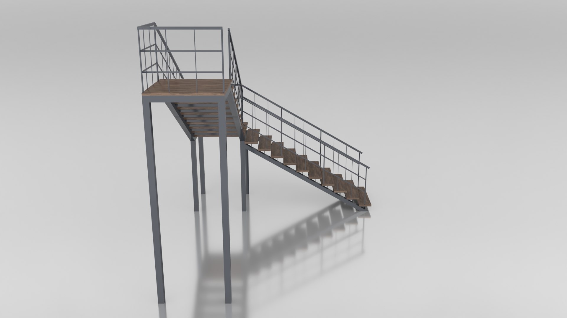 Metal L Stair 3D Model - TurboSquid 1968252