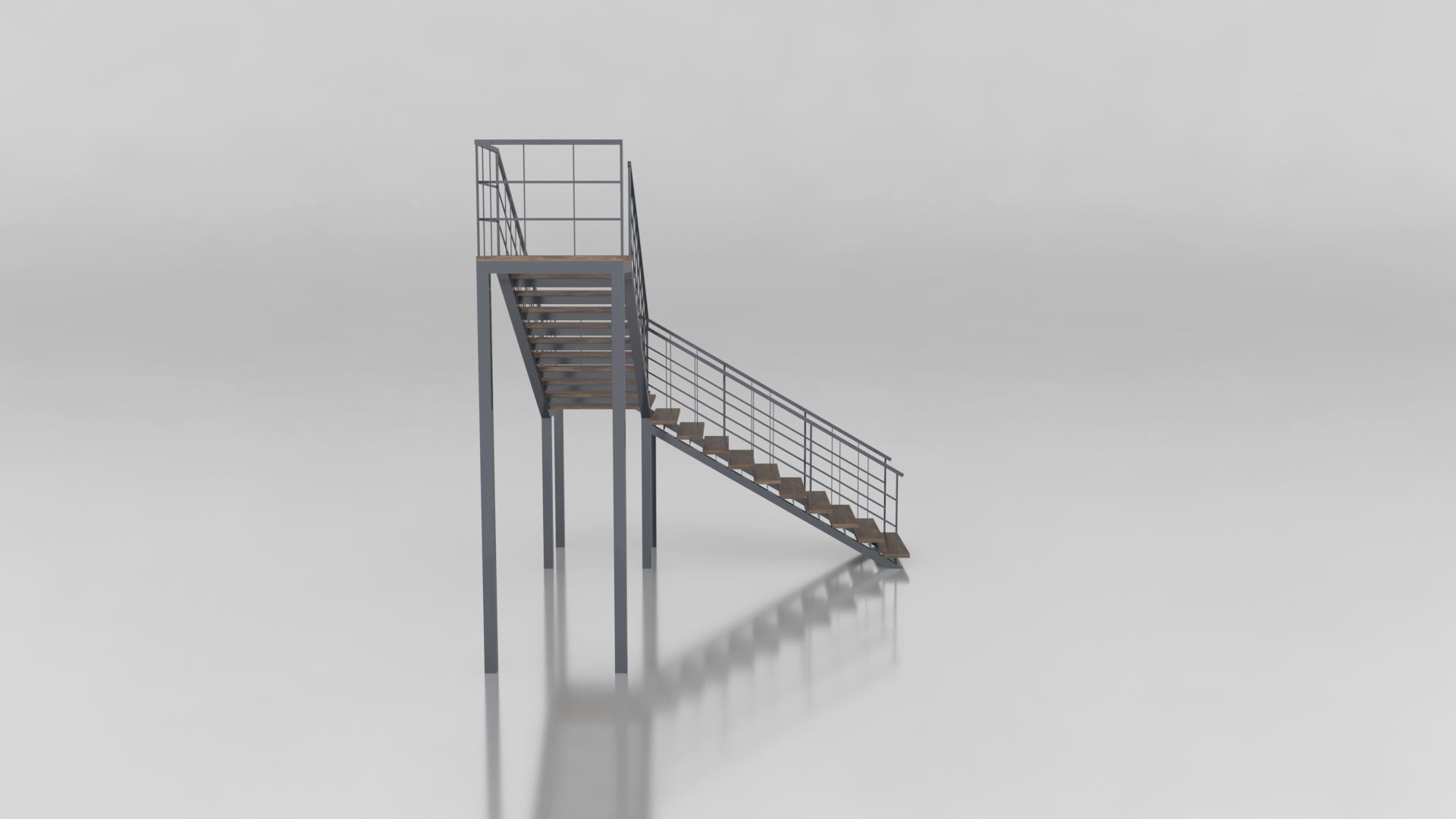 Metal L Stair 3D Model - TurboSquid 1968252