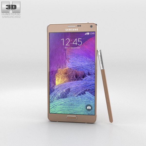 modelo 3d Samsung Galaxy Note 4 Bronce Dorado - TurboSquid 1254732