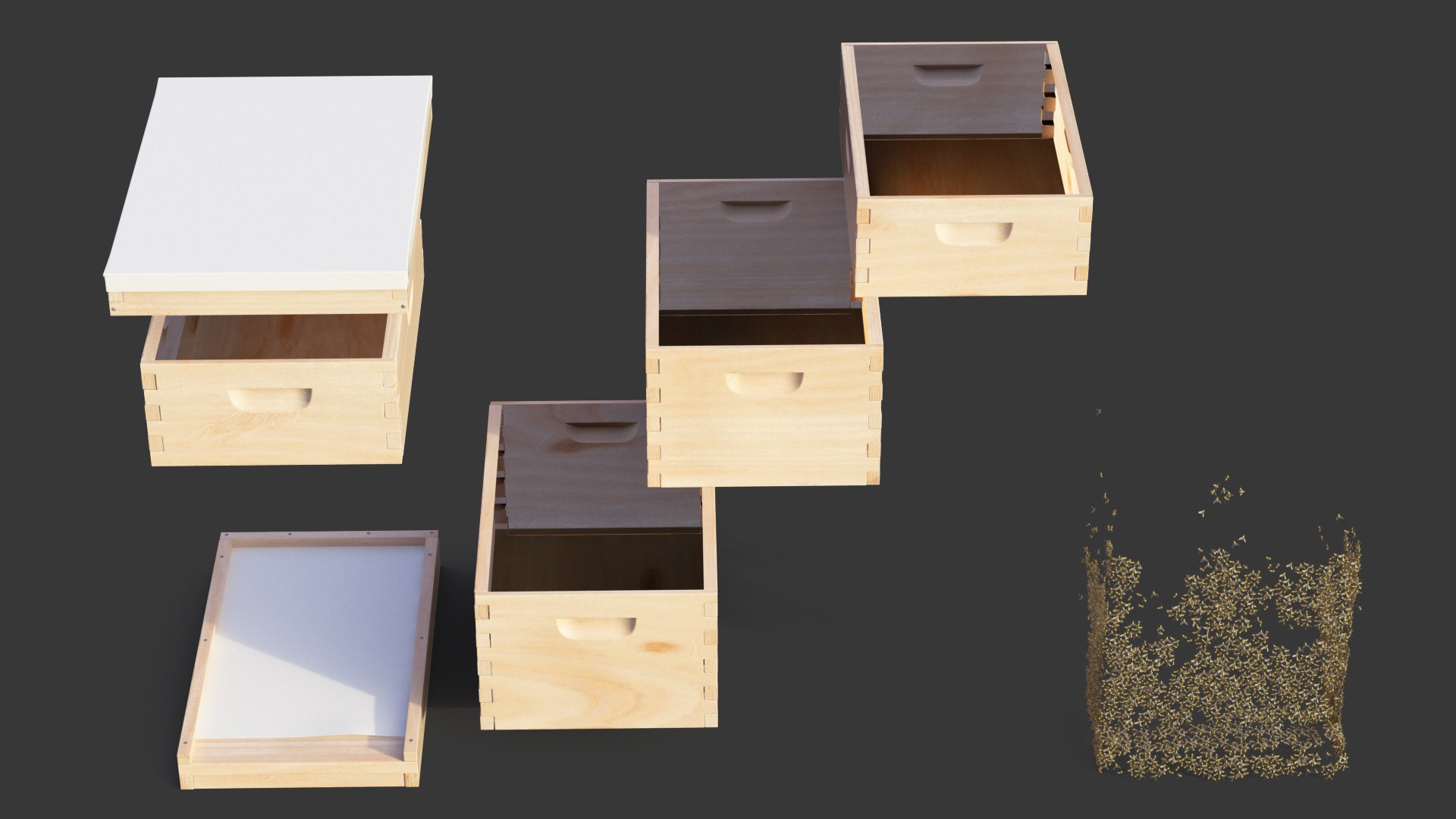 Wooden Beehive Brood Box 3D Model - TurboSquid 1487937