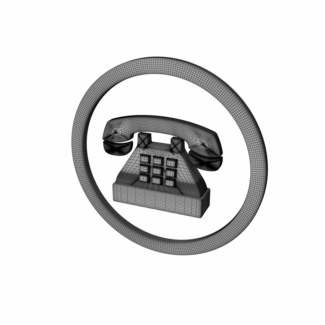3D Model Telephone Icon Red - TurboSquid 2316674