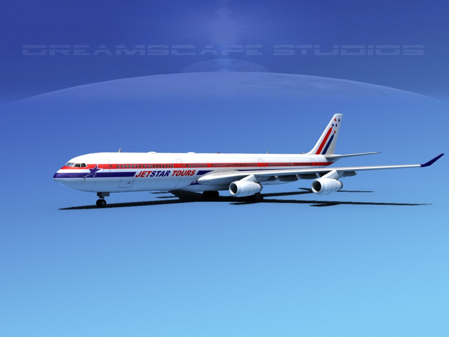 3d model airline a340-600 airbus a340