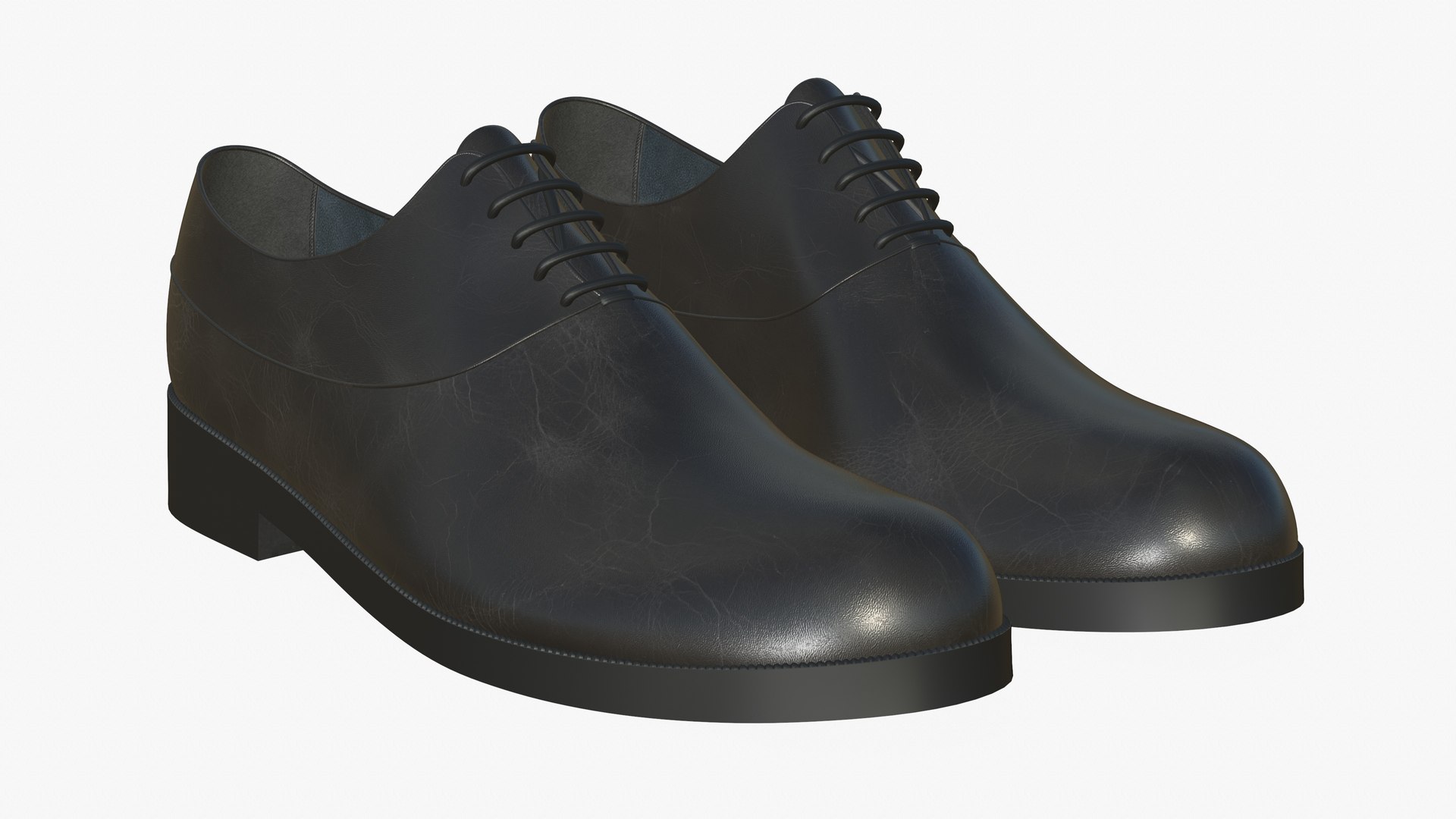 Black Shoes Lace Up Realistic 3D model - TurboSquid 1947565