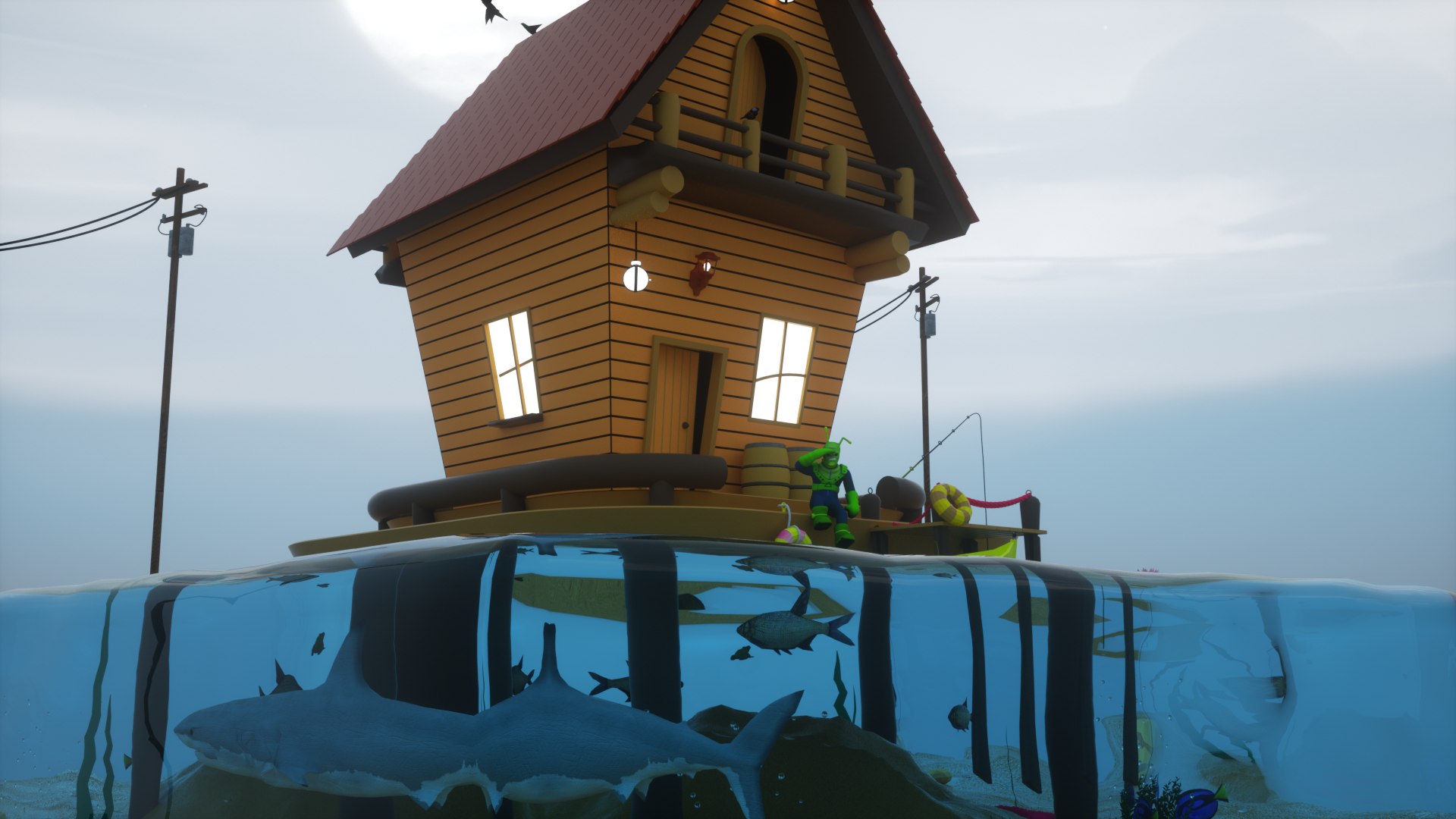 Cartoon Fish House 3D Model - TurboSquid 1877886