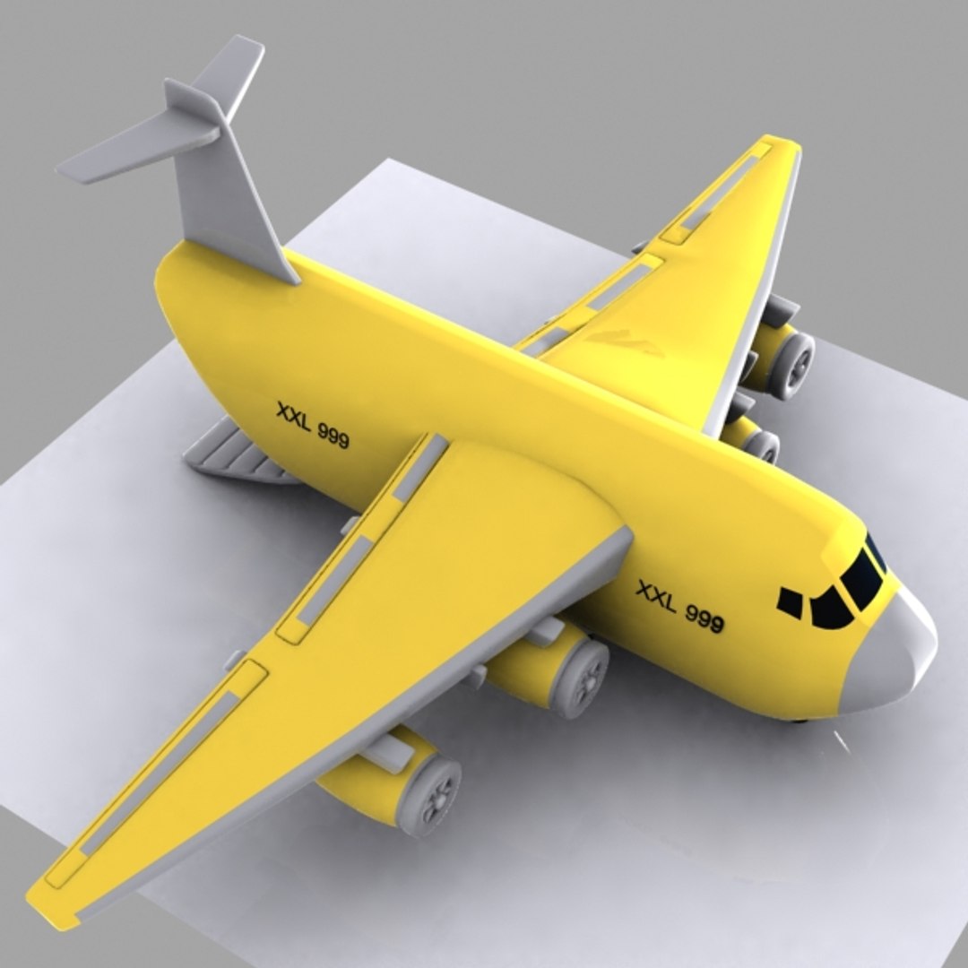 3d Cartoon Cargo Aircraft Model