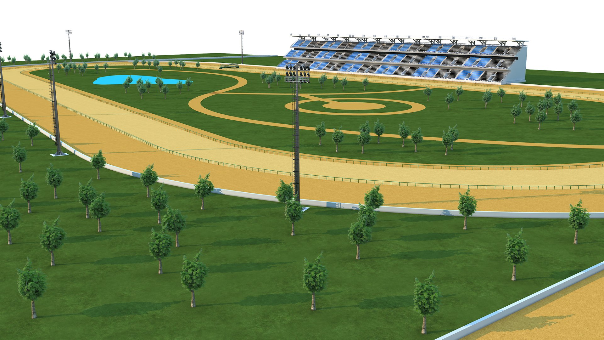 Racecourse Course 3D Model - TurboSquid 1669093