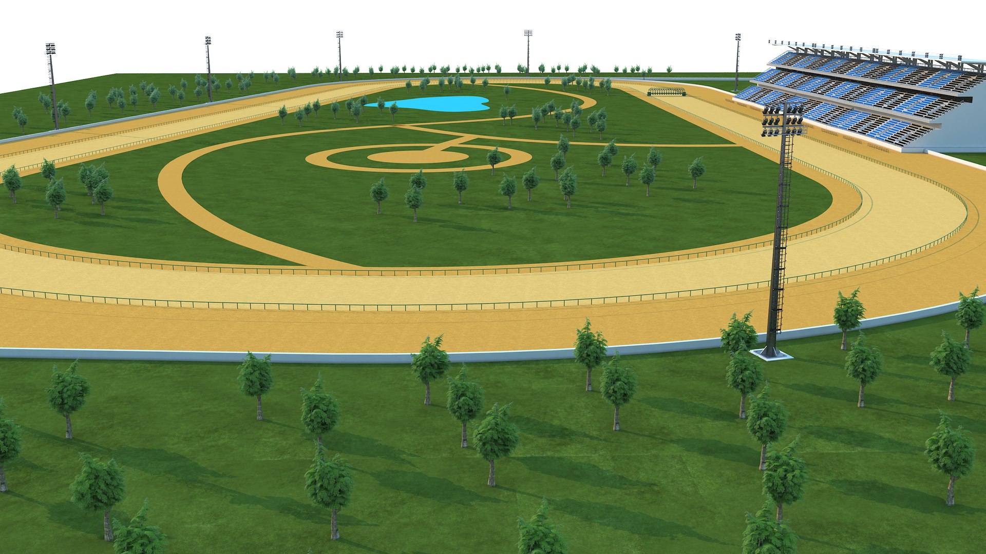 Racecourse Course 3D Model - TurboSquid 1669093