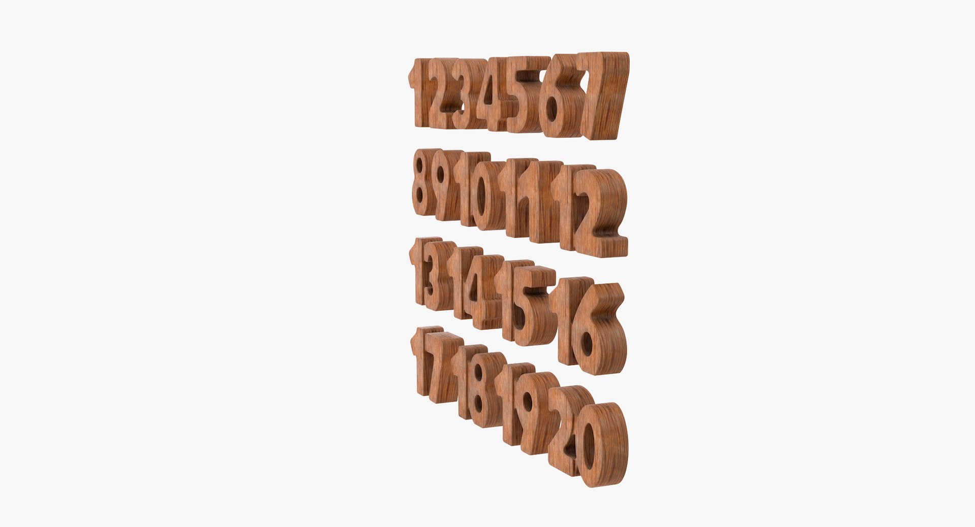Wooden Number Wood 3D Model - TurboSquid 1686520