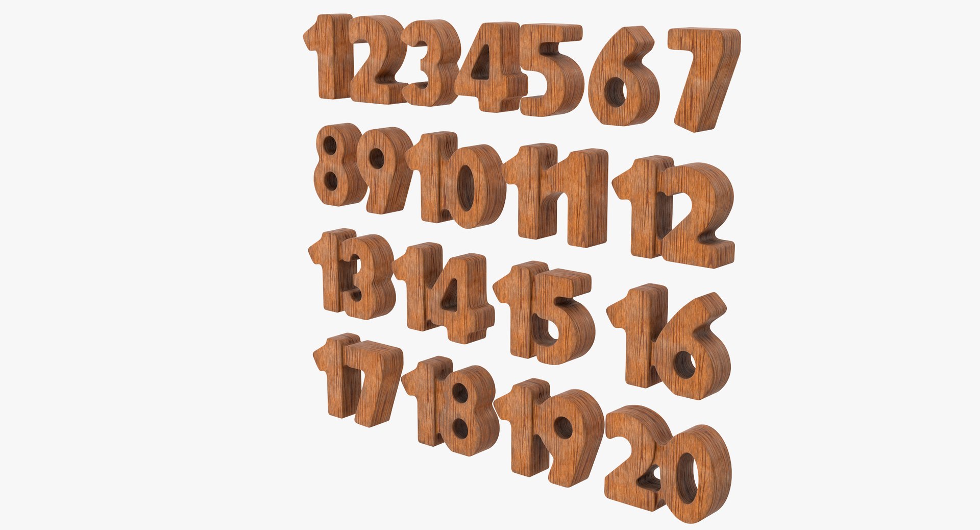 Wooden Number Wood 3D Model - TurboSquid 1686520