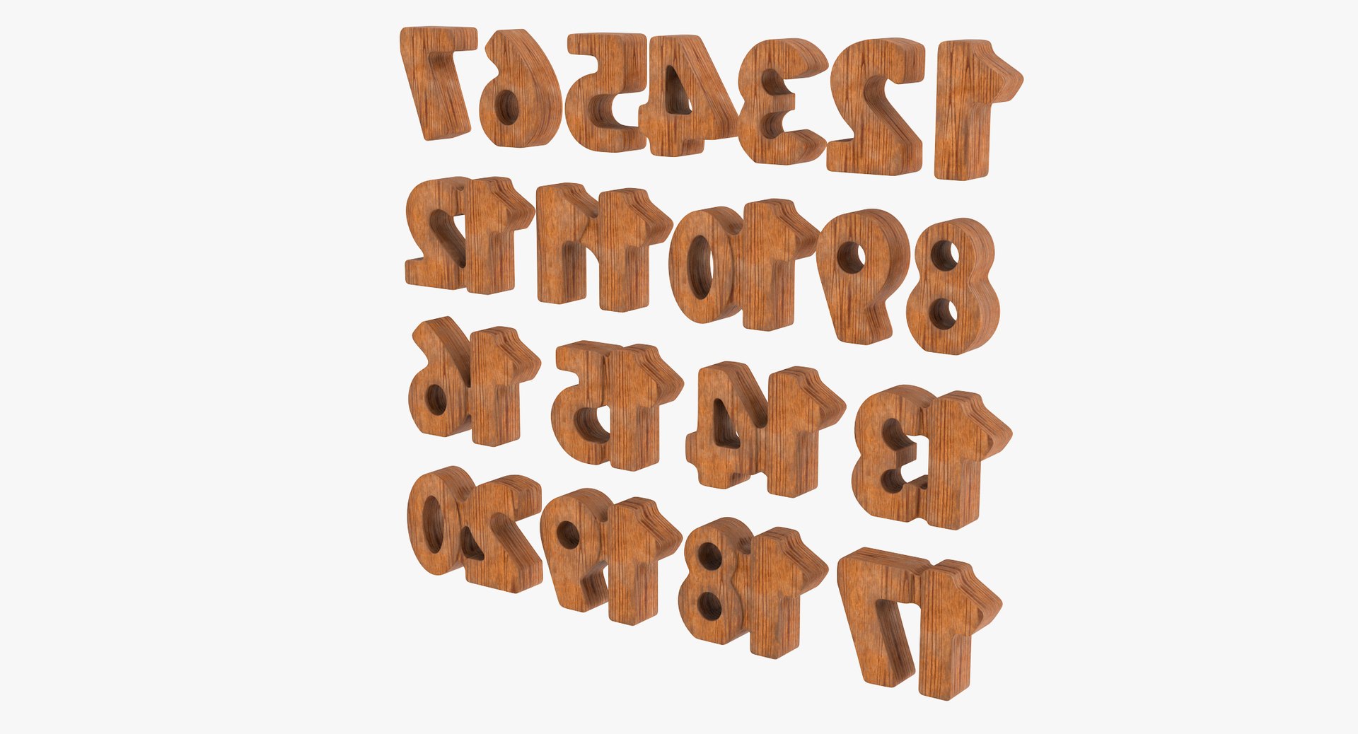Wooden Number Wood 3D Model - TurboSquid 1686520