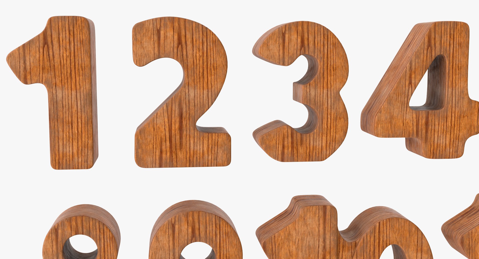 Wooden Number Wood 3D Model - TurboSquid 1686520
