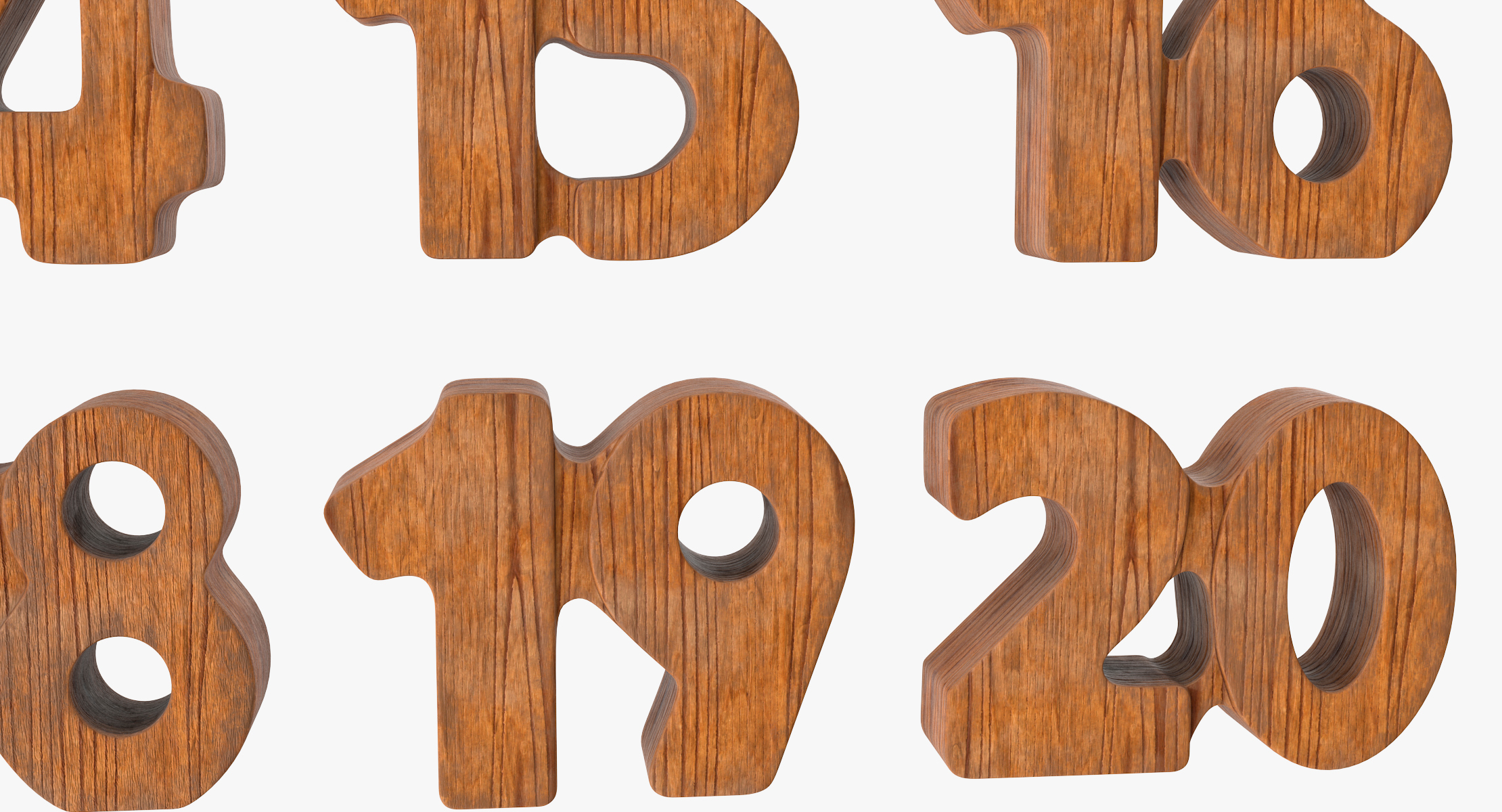 Wooden number wood 3D model - TurboSquid 1686520