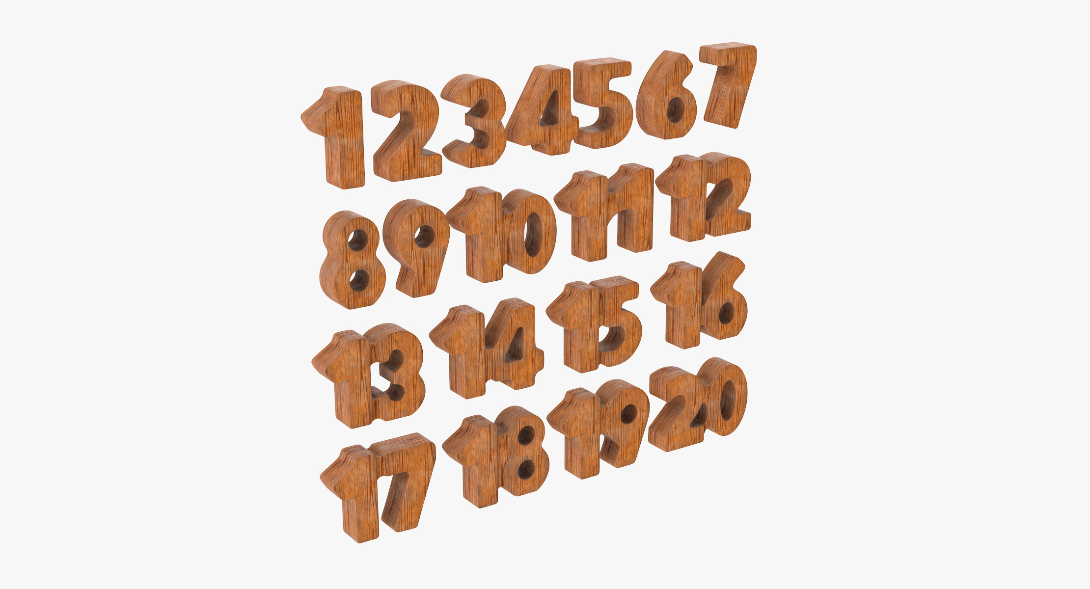 Wooden number wood 3D model - TurboSquid 1686520