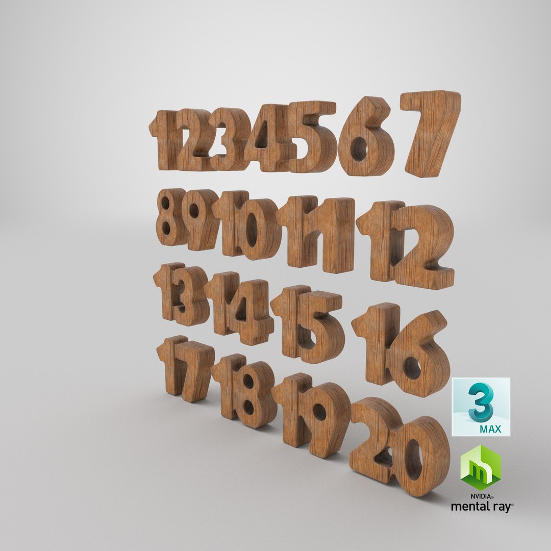 Wooden Number Wood 3D Model - TurboSquid 1686520