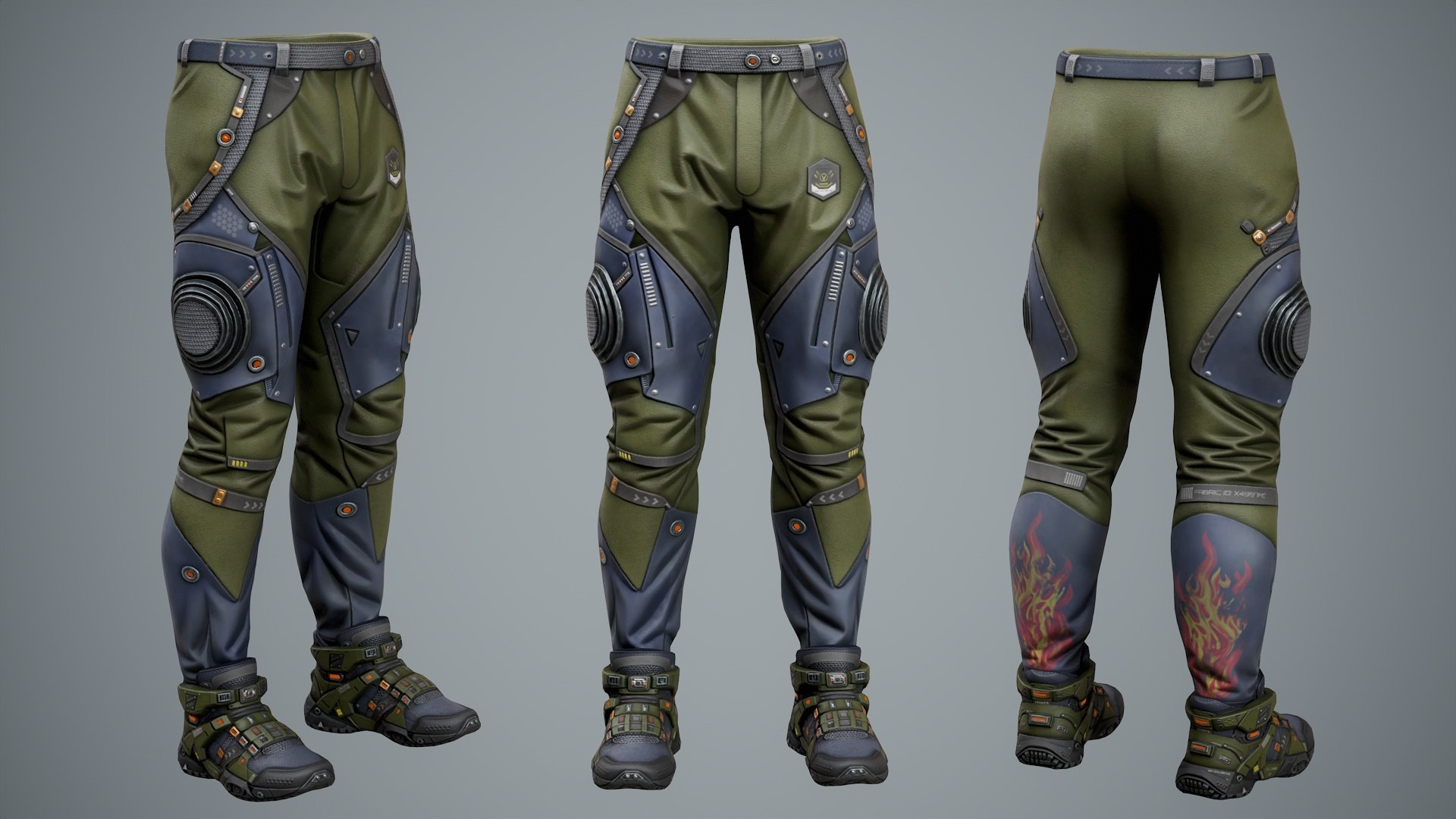 3D Sci-Fi Pants Sneakers P04 Model - TurboSquid 2514532