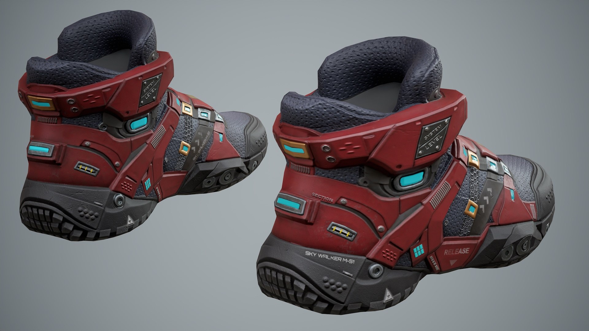 3D Sci-Fi Pants Sneakers P04 Model - TurboSquid 2514532