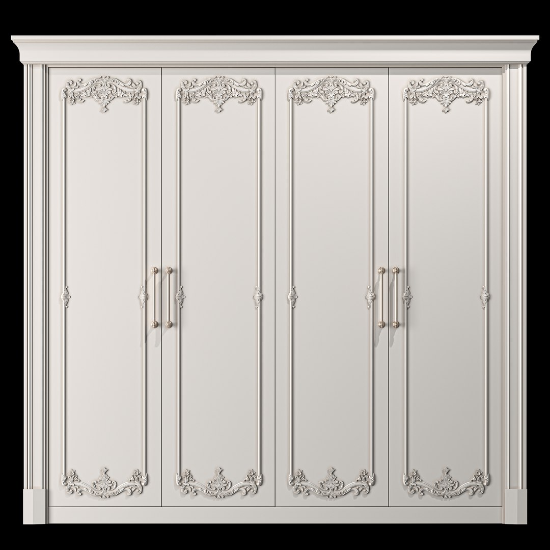 3D Blk Wood Classical Wardrobe Art 0010 - TurboSquid 2317299