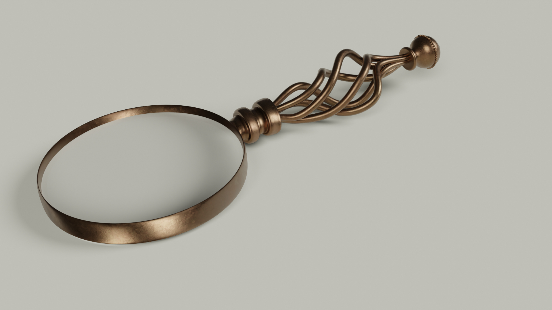 3D Antique bronze magnifying glass - TurboSquid 2107210