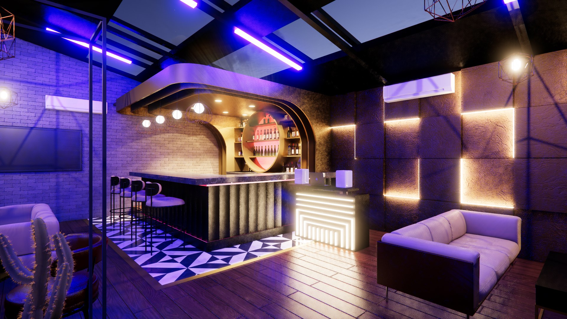 Club Lounge 3D Model - TurboSquid 2358052