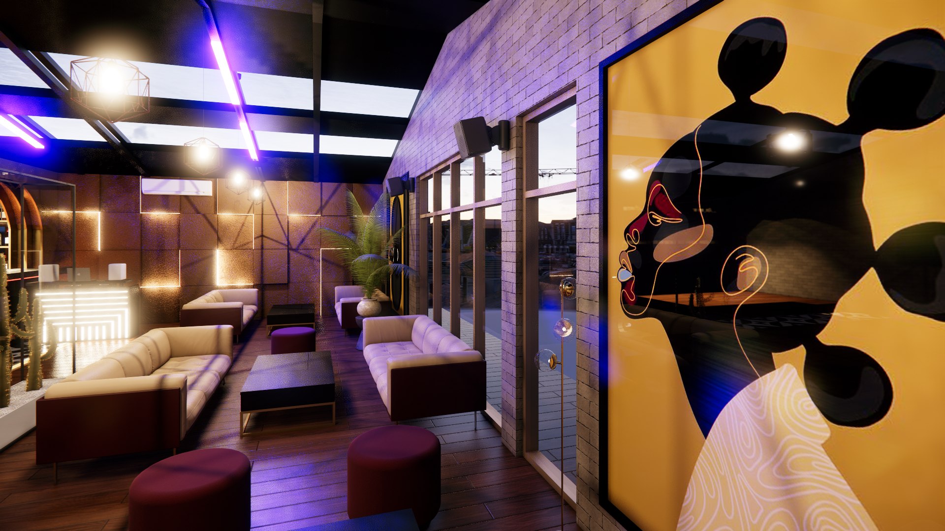 Club Lounge 3D Model - TurboSquid 2358052