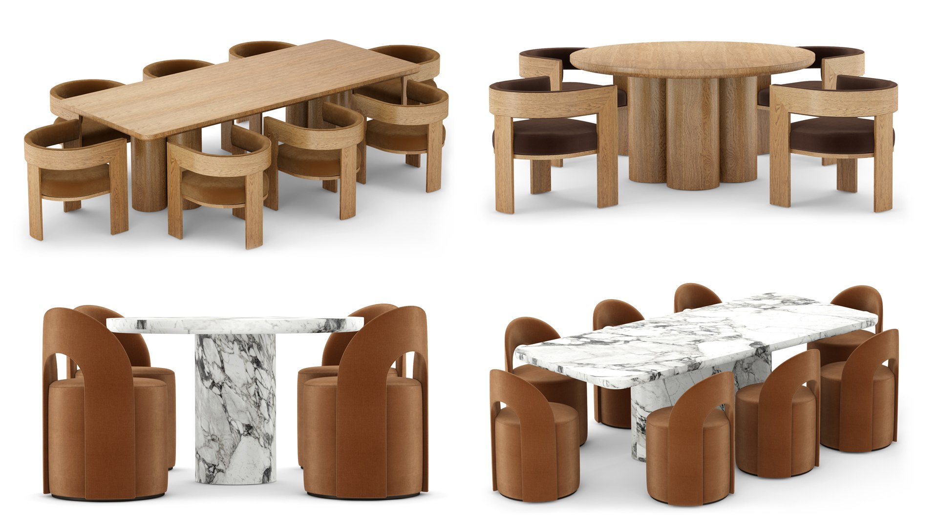 3D RH Table-Chair Collection - TurboSquid 2108583