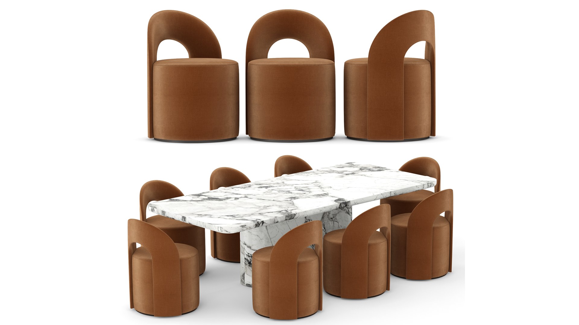 3D RH Table-Chair Collection - TurboSquid 2108583
