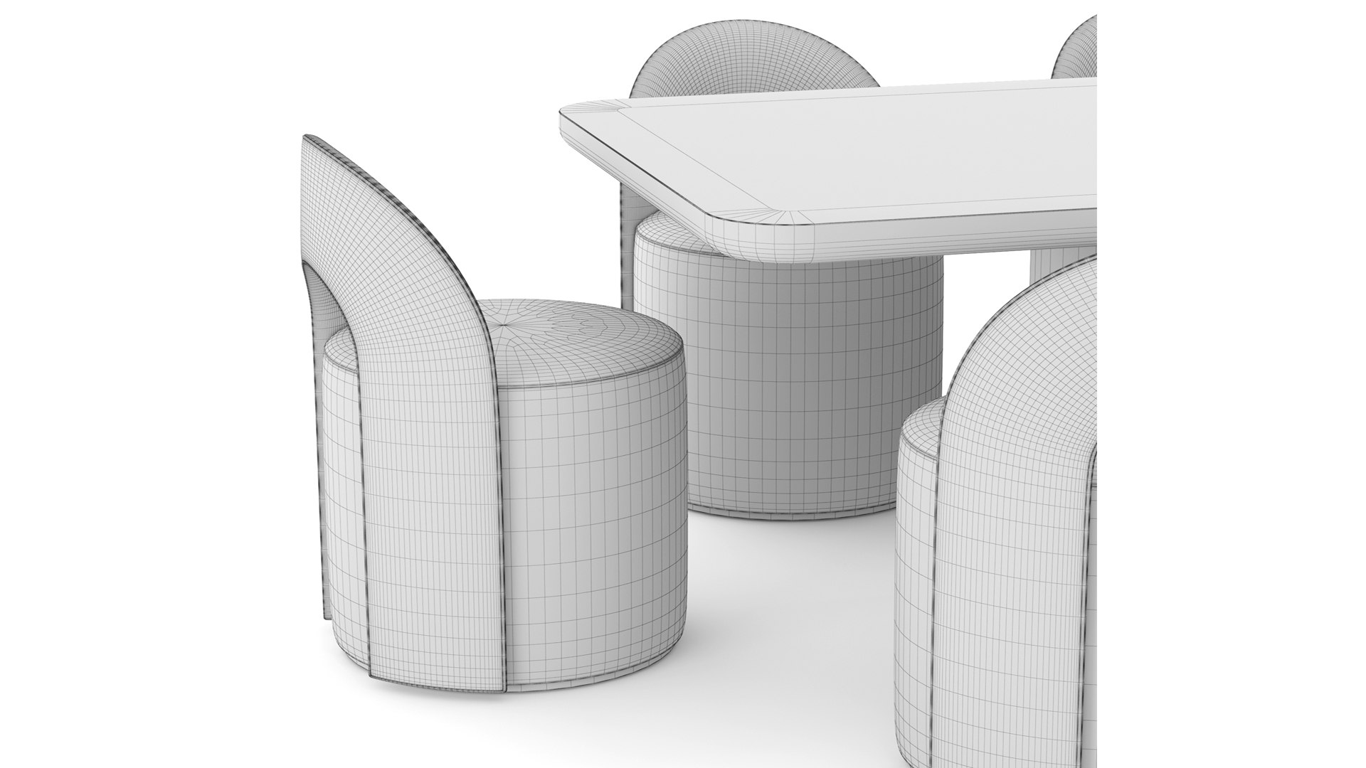 3D RH Table-Chair Collection - TurboSquid 2108583