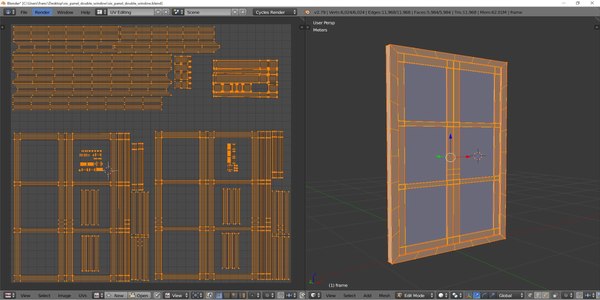 3D panel double window - TurboSquid 1710658