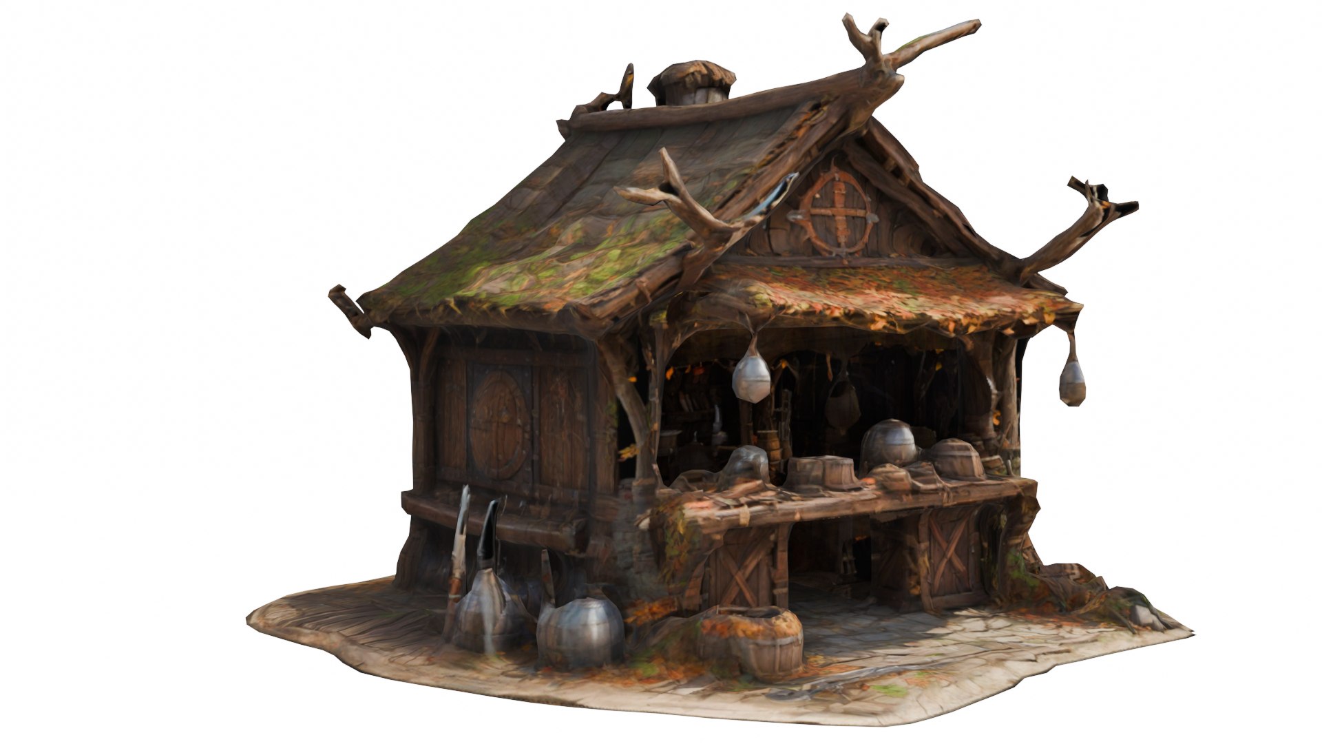 3D Medieval Merchant Stand Fantasy Weapon And Armor Stall FBX OBJ ...