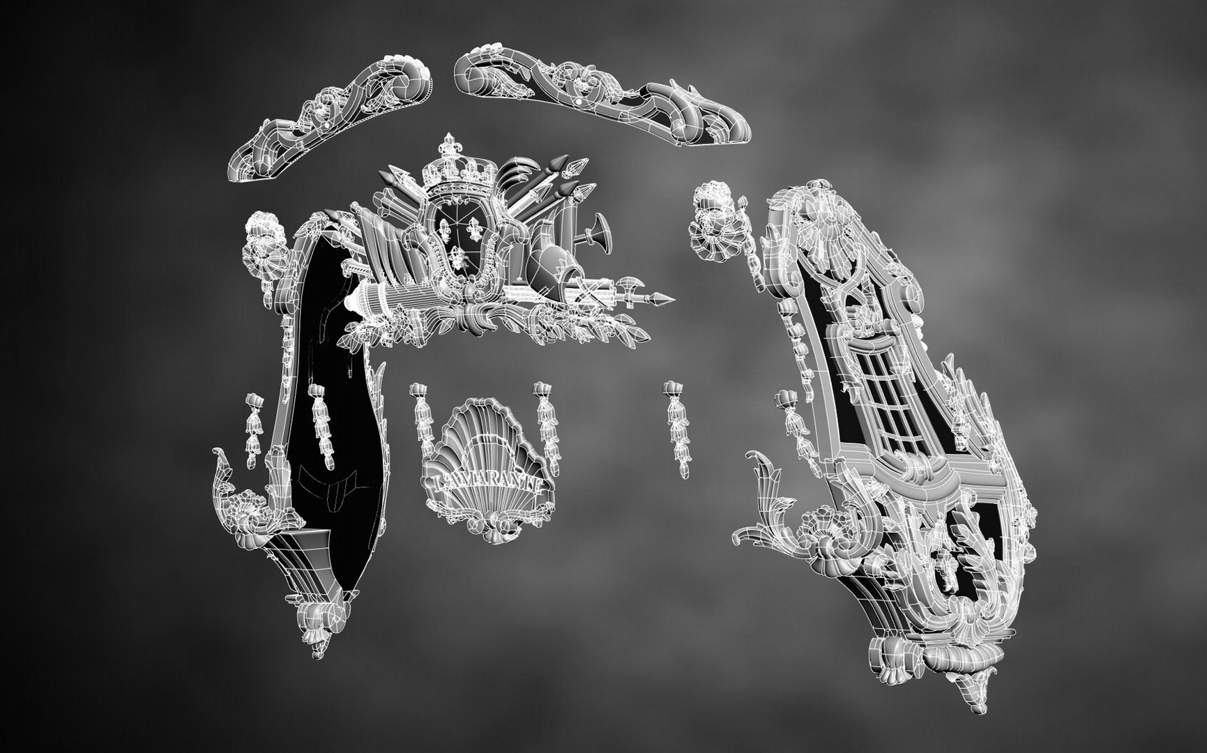 French Corvette 1747 Decoration Of The Stern 3D Model - TurboSquid 2105233