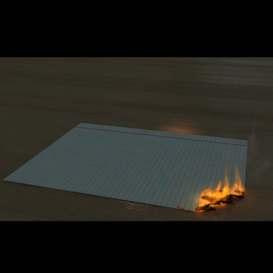 3d Model Of Fumefx Burning Paper