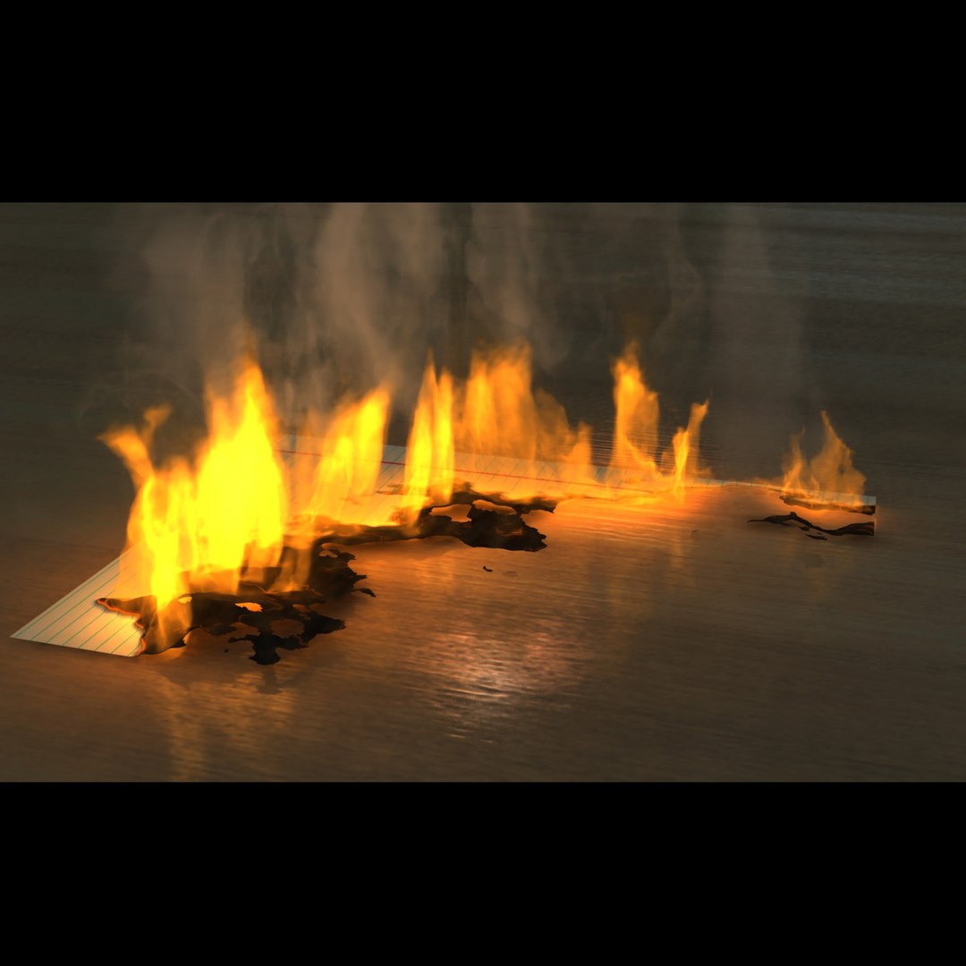 3d Model Of Fumefx Burning Paper