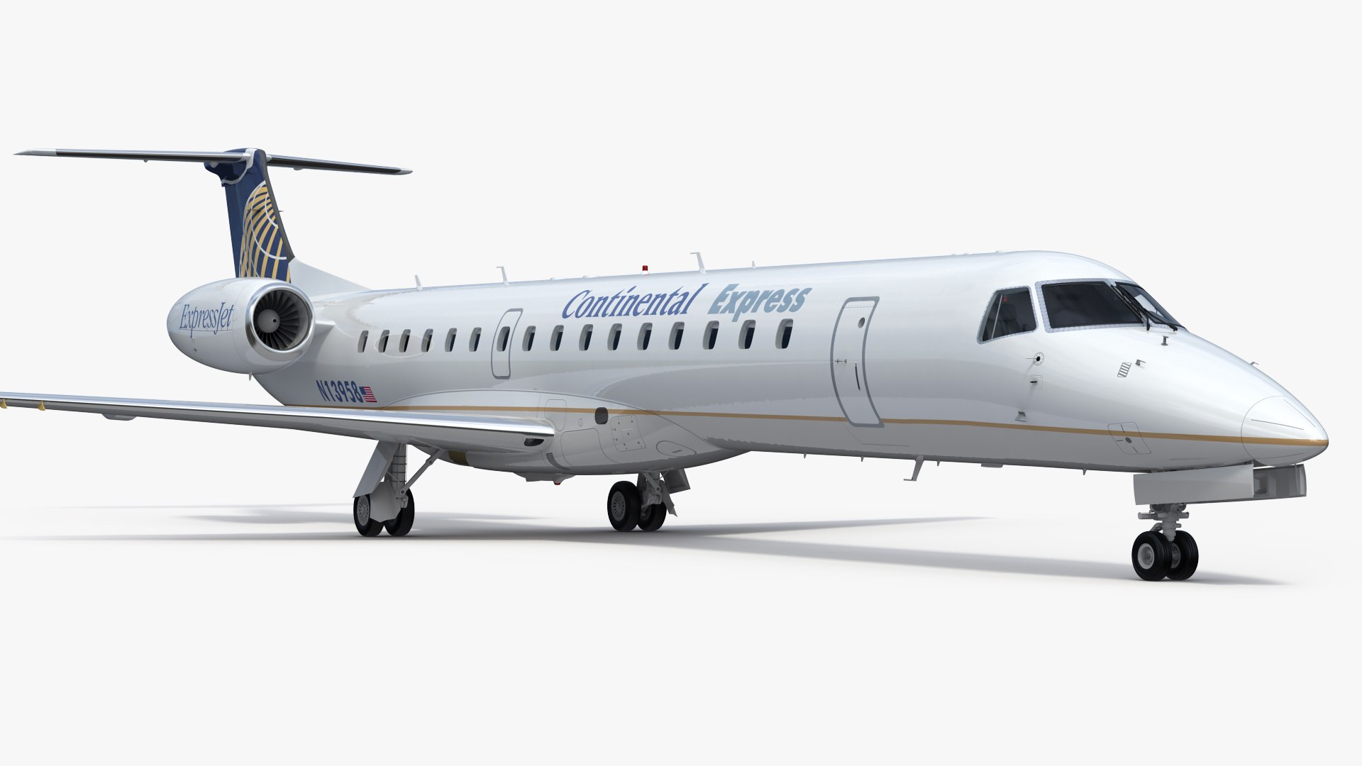 3D Embraer ERJ145 Regional Jet Continental Express model - TurboSquid ...