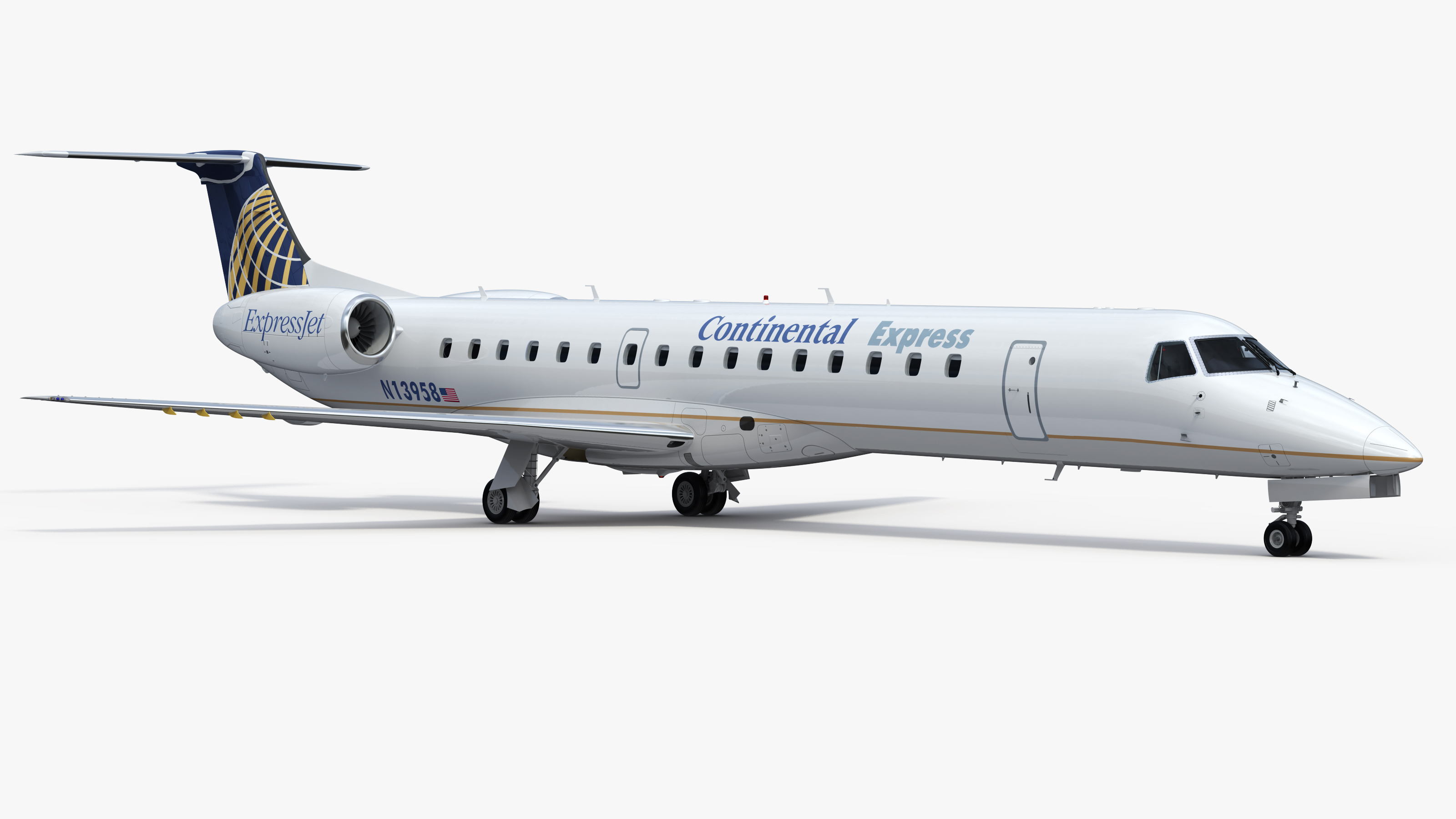 3D Embraer ERJ145 Regional Jet Continental Express model - TurboSquid ...