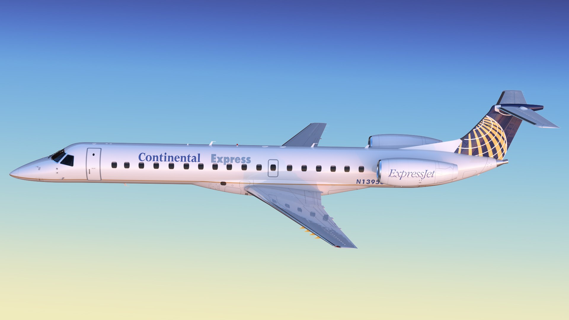 3D Embraer ERJ145 Regional Jet Continental Express model - TurboSquid ...