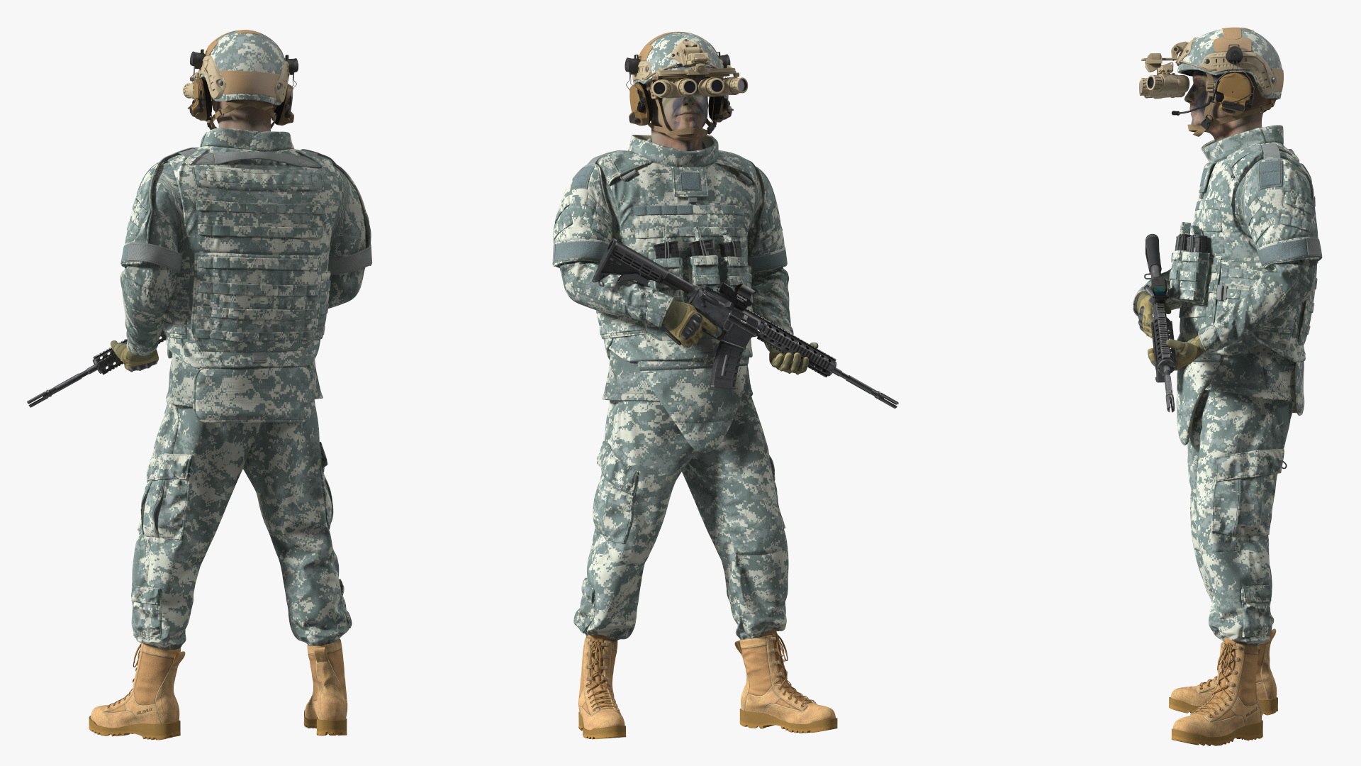 3D Model Soldier In Night Vision Goggles Grey Camo Standing ...