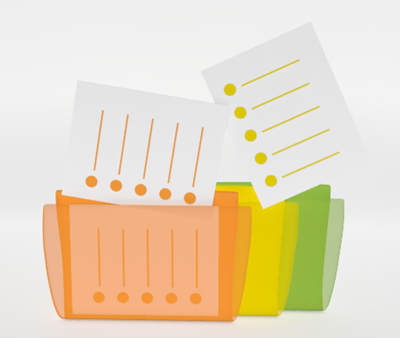 3d Folder Papers Flying