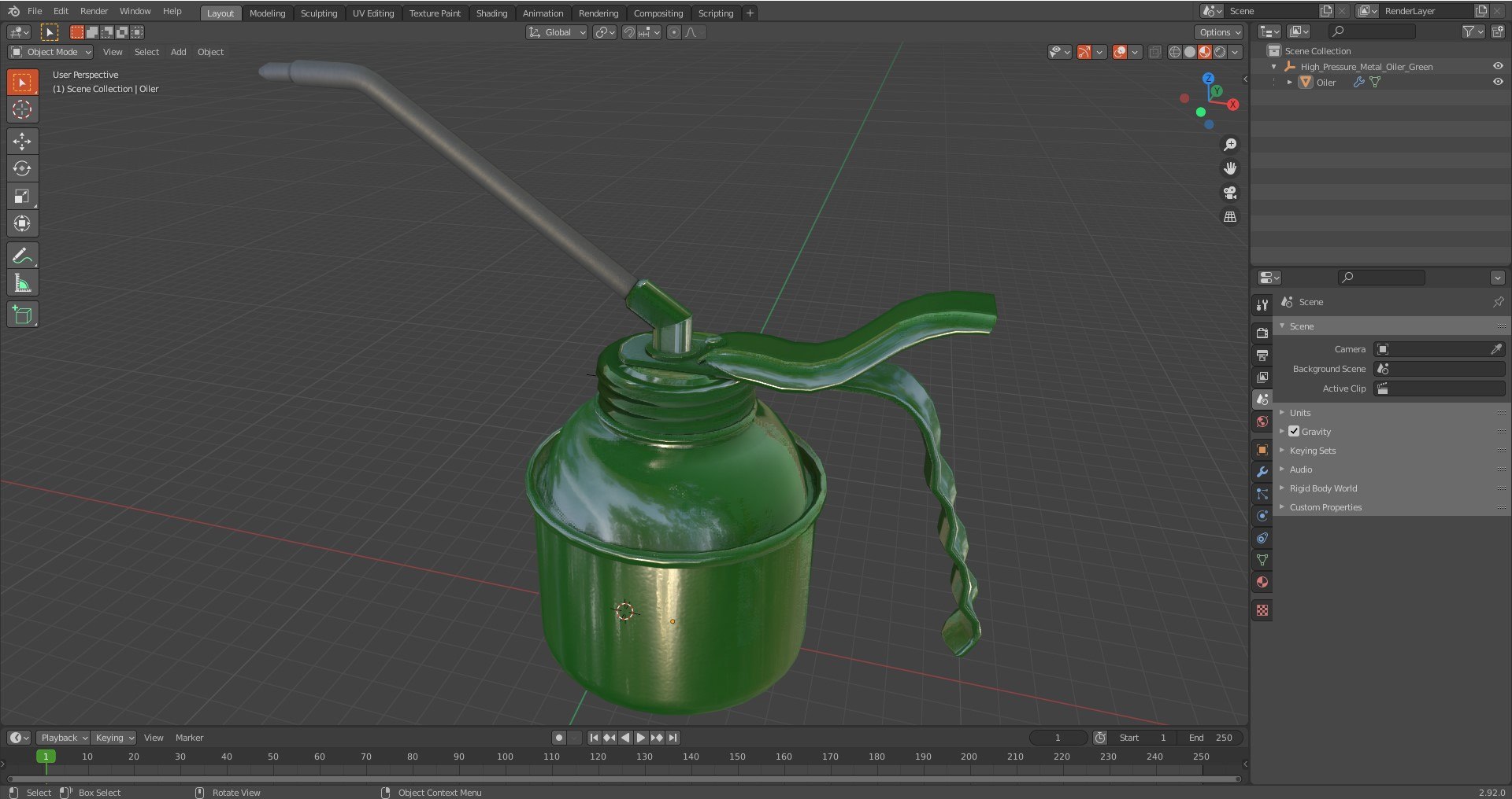 High Pressure Metal Oiler Green 3D - TurboSquid 2149901