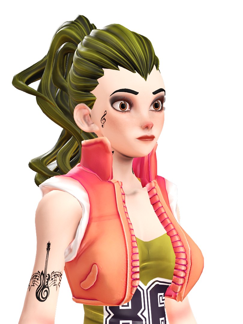 3D Cartoon Rigged Hip Hop Dancer Girl-Laura Character 3D Model ...