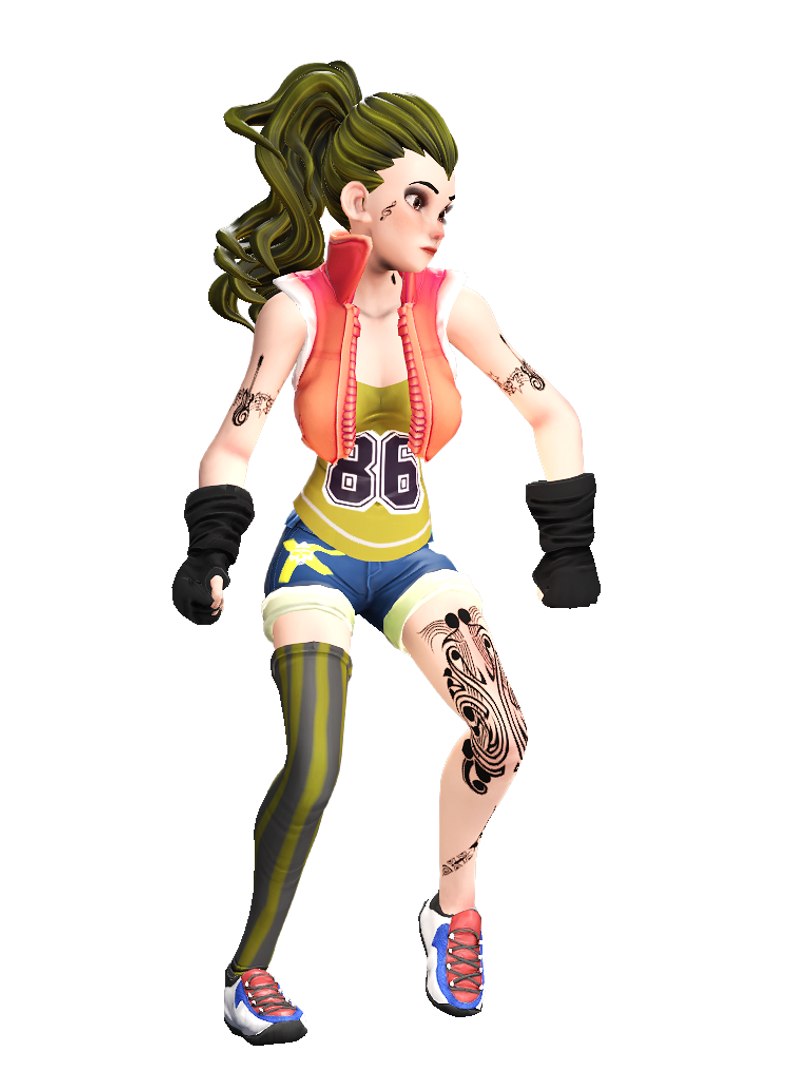 3D Cartoon Rigged Hip Hop Dancer Girl-Laura Character 3D Model ...