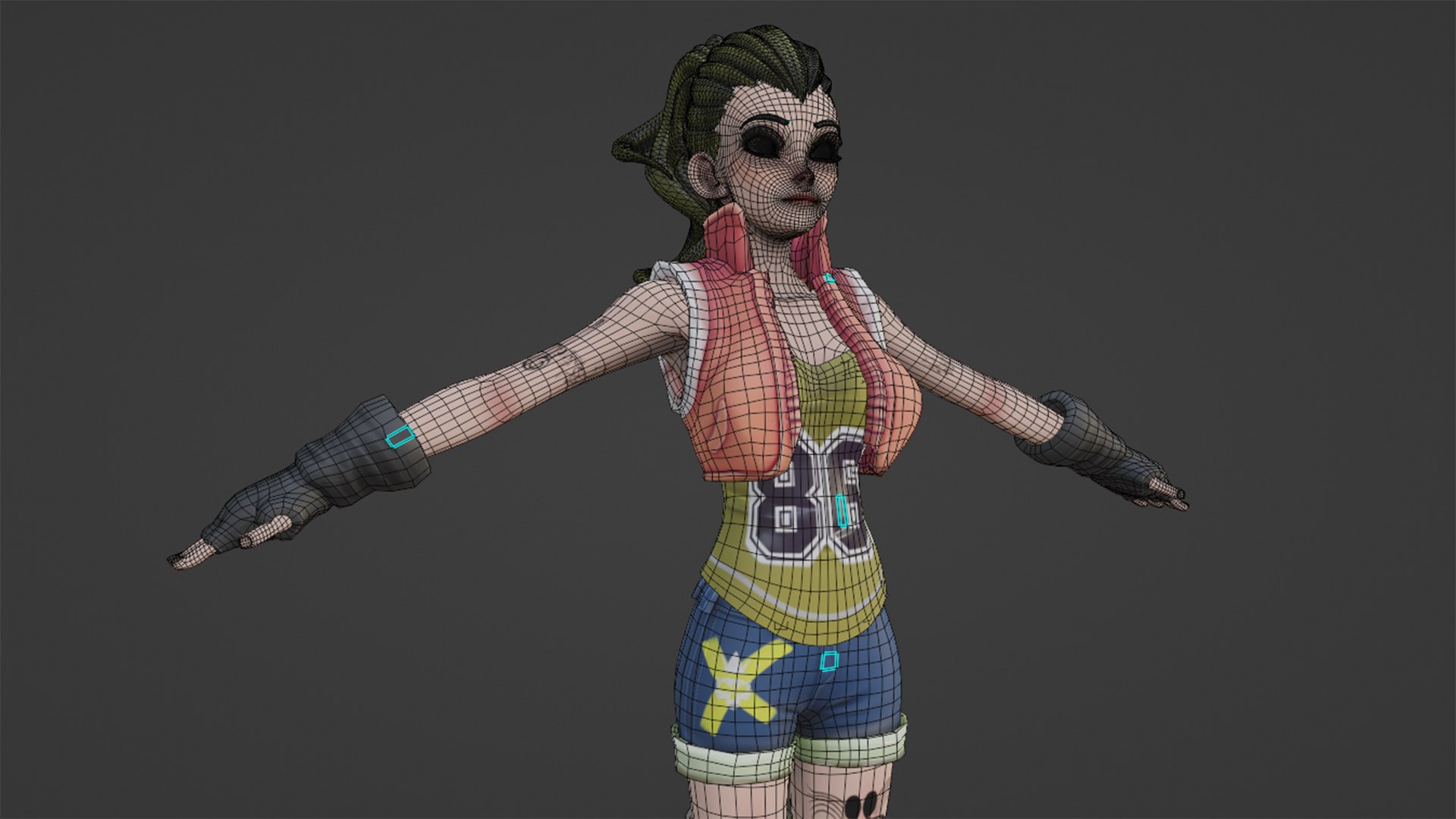 3D Cartoon Rigged Hip Hop Dancer Girl-Laura Character 3D Model ...