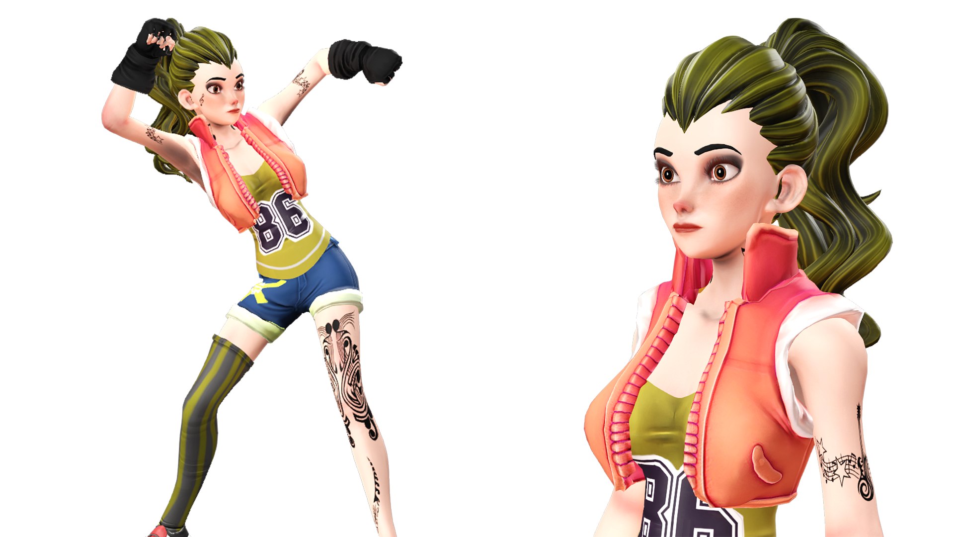 3D Cartoon Rigged Hip Hop Dancer Girl-Laura Character 3D Model ...