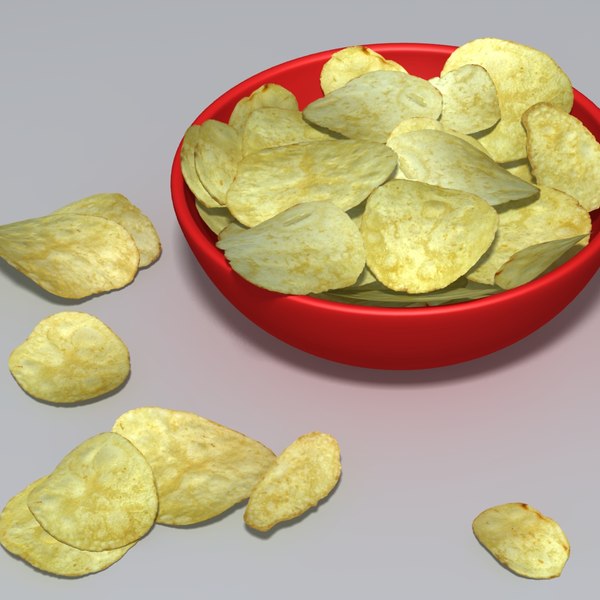 3d model potato crisps bowl