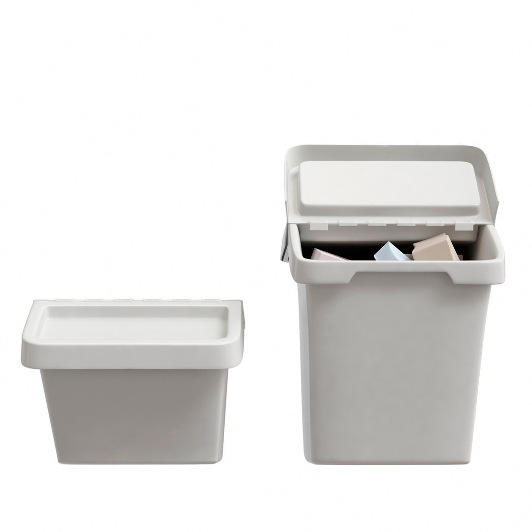 Sortera Ikea Recycling Bin With Lid White Boxes 3D Model - TurboSquid ...