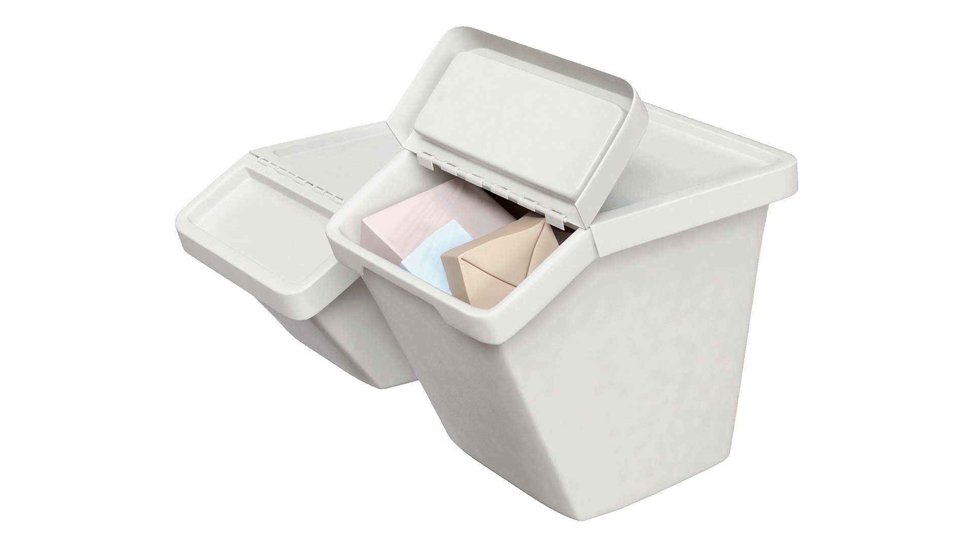 Sortera Ikea Recycling Bin With Lid White Boxes 3D Model - TurboSquid ...