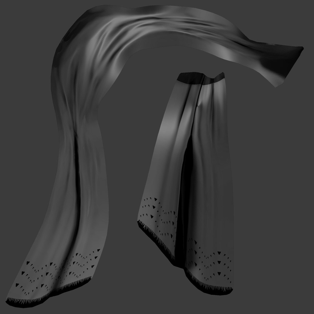 3D Loose Wrapped Around Neck Scarf - TurboSquid 1971930