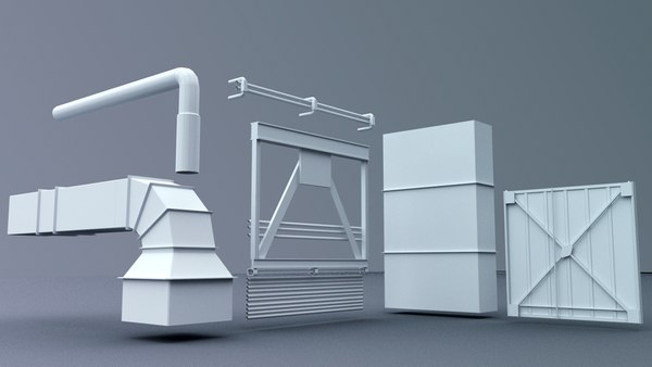 Industrial kitbash kit 3D - TurboSquid 1550331