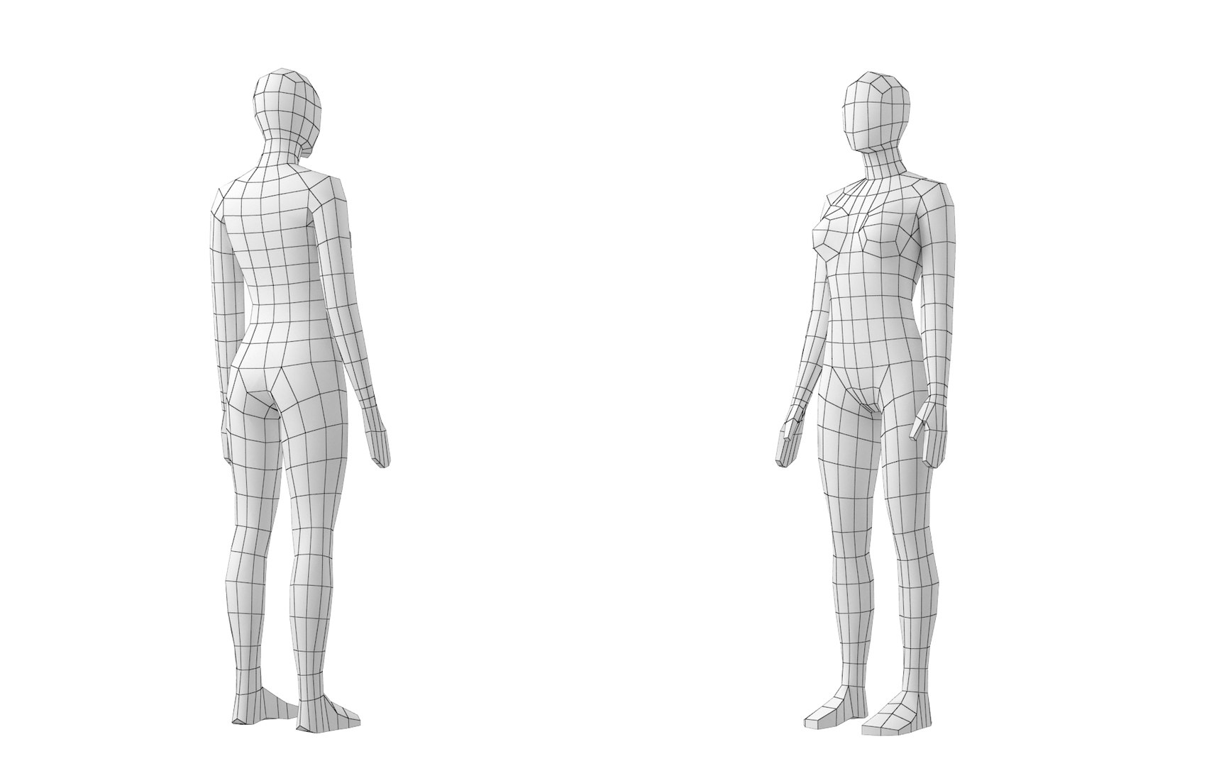 3D Natural Female In 6 Modeling Poses COLLECTION Model - TurboSquid 2216921