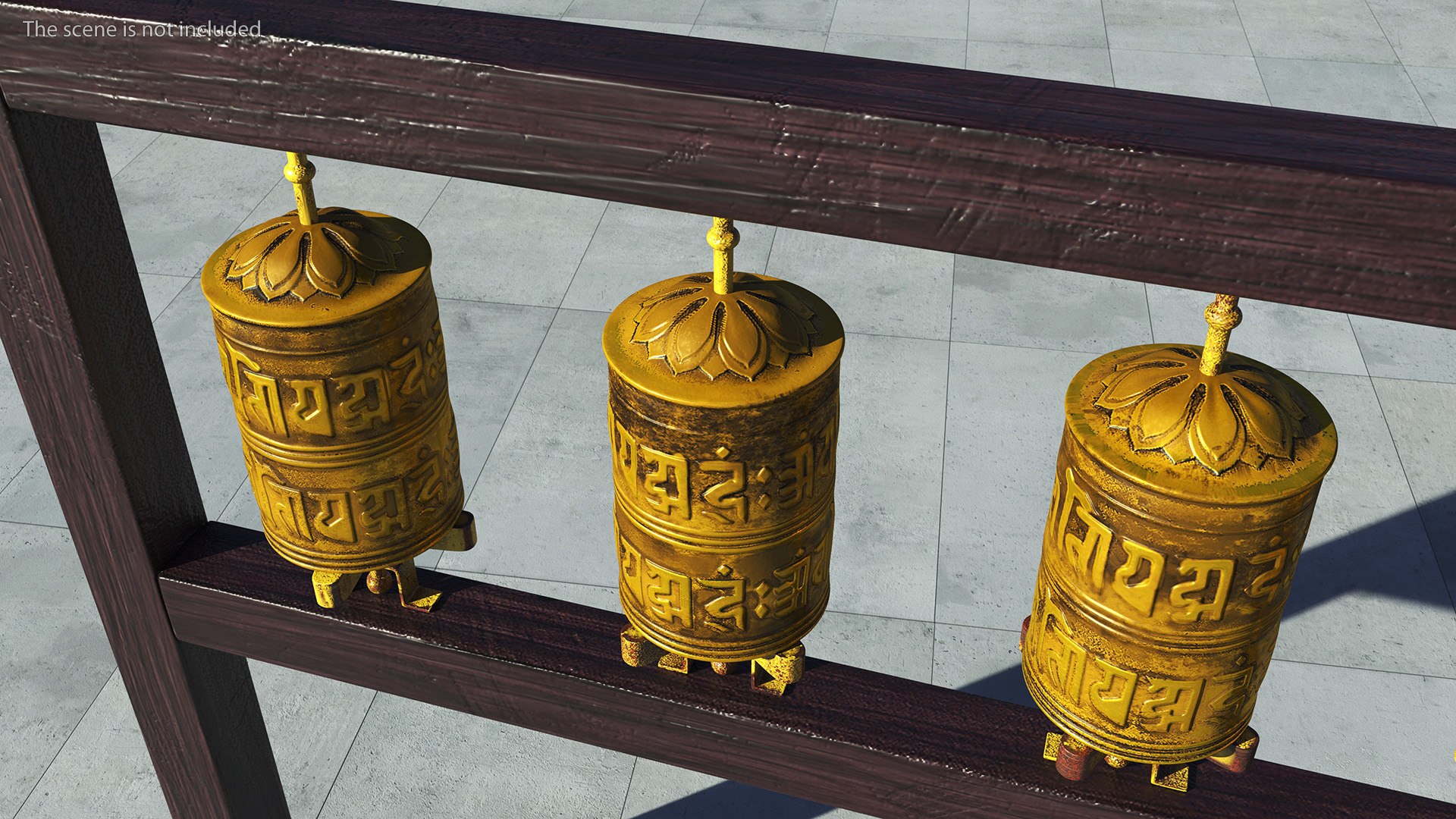 Gold Prayer Wheel 3D - TurboSquid 2054538